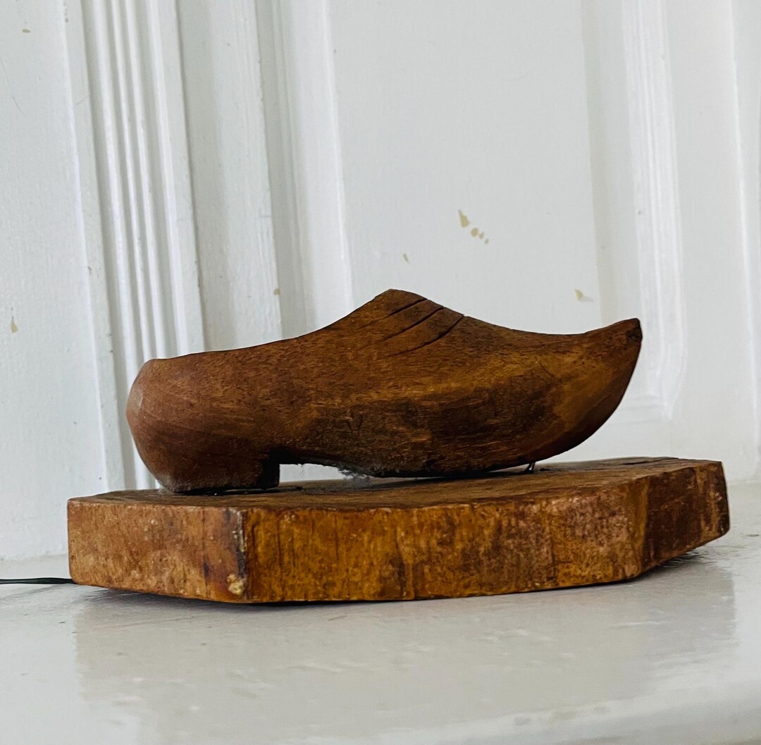 Vintage Child’s Wooden Dutch Clog on Wood - Etsy