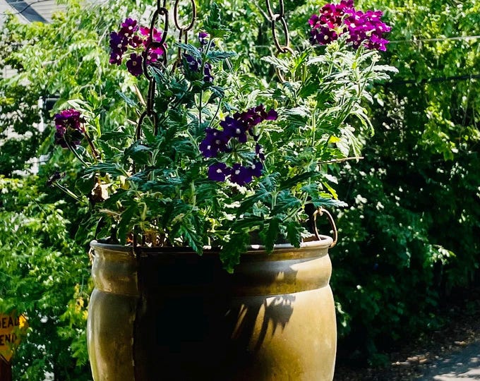 Vintage Large Brass Hanging Planter Pot - Etsy