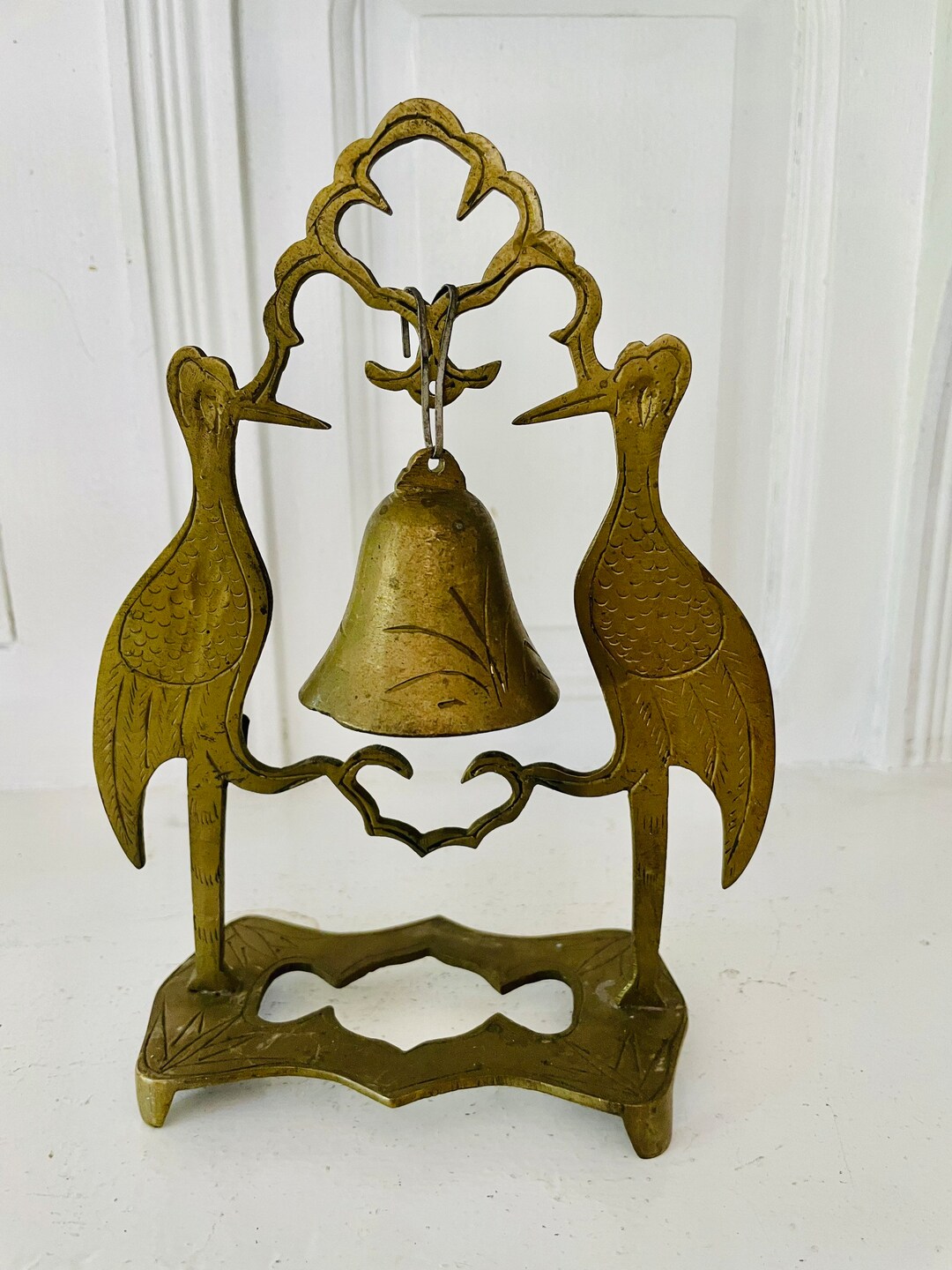 Vintage Chinese Solid Brass Bell With Pair of Cranes - Etsy