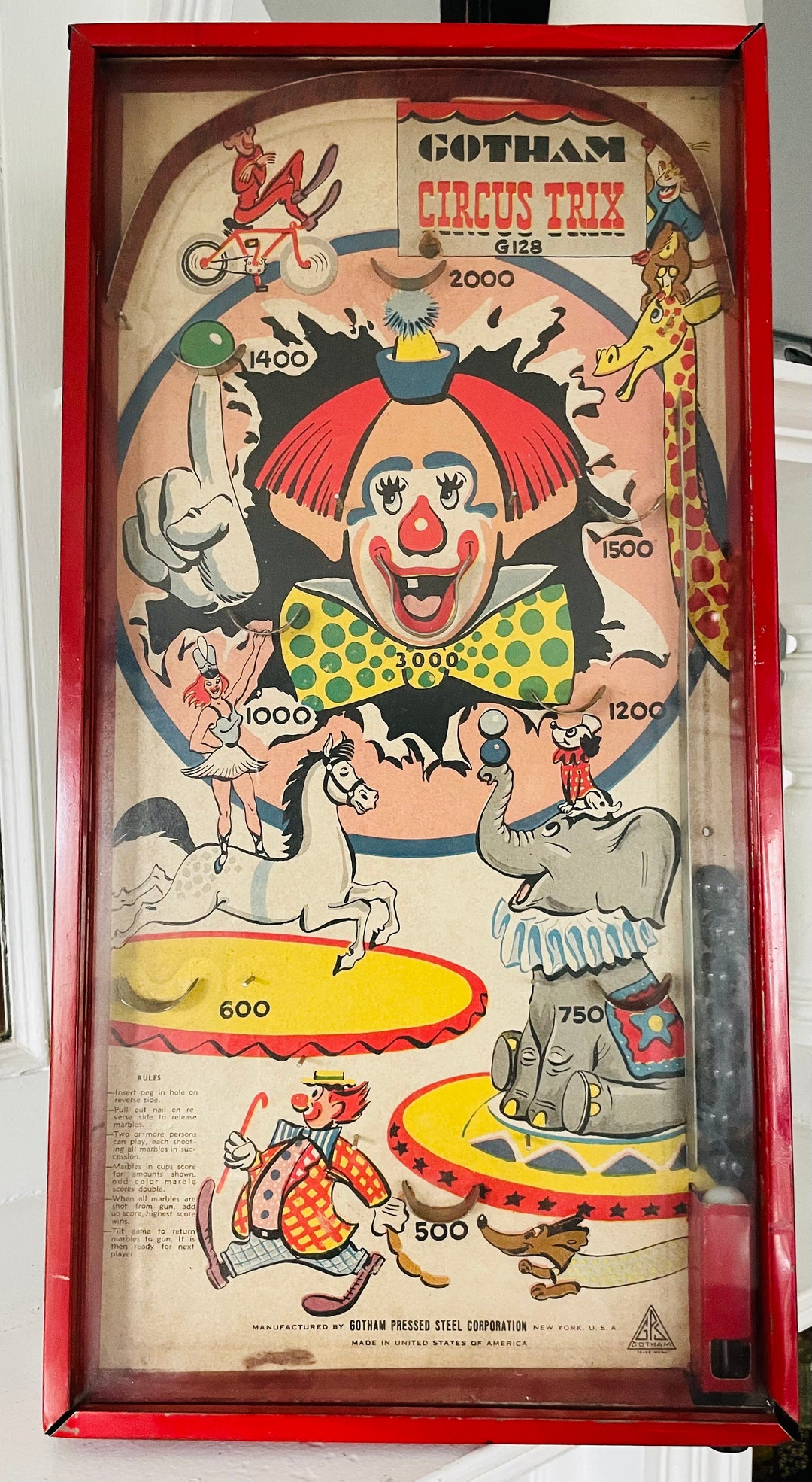 Sale-vintage 1936 Gotham Circus Trix Pinball Game - Etsy