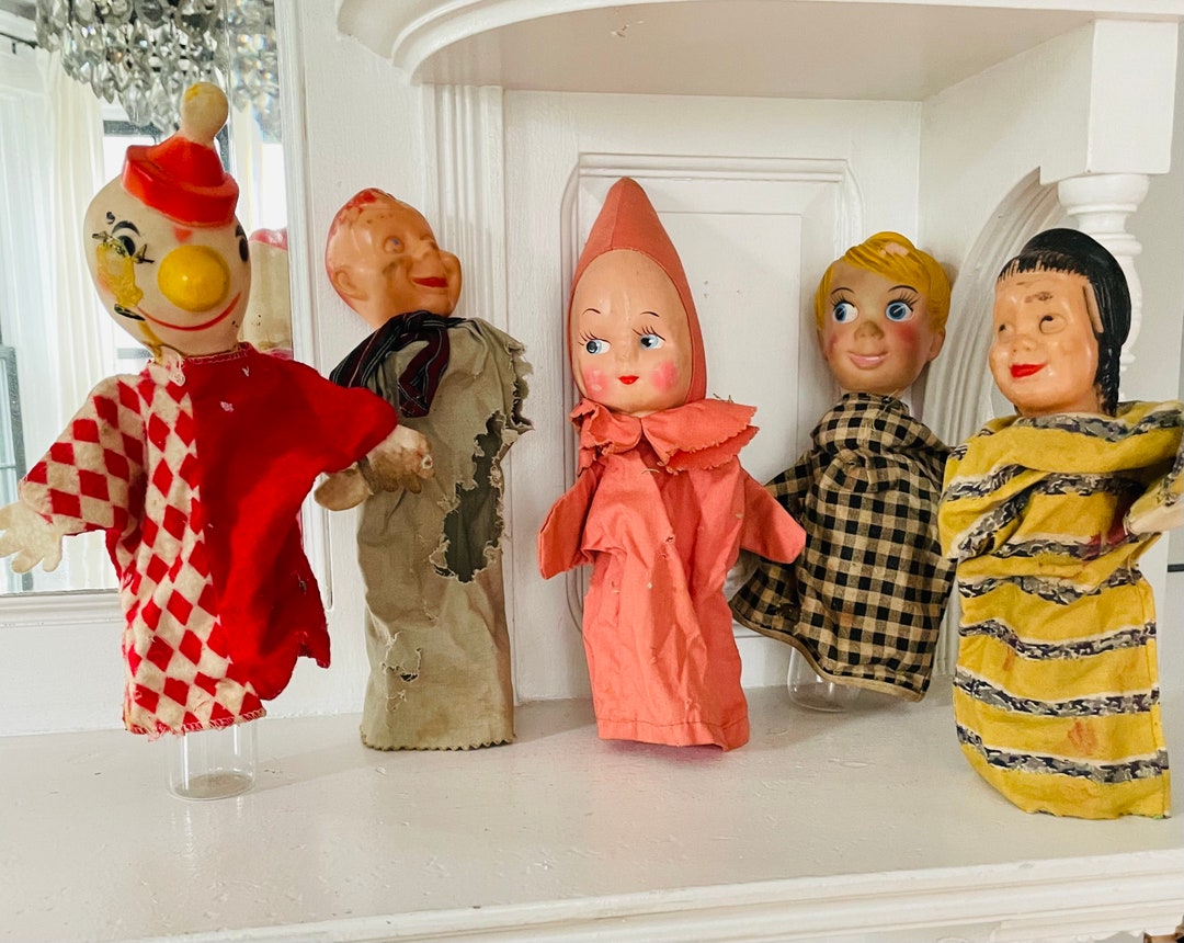 Mid Century Vintage Hand Puppets- Lot of 5 - Etsy
