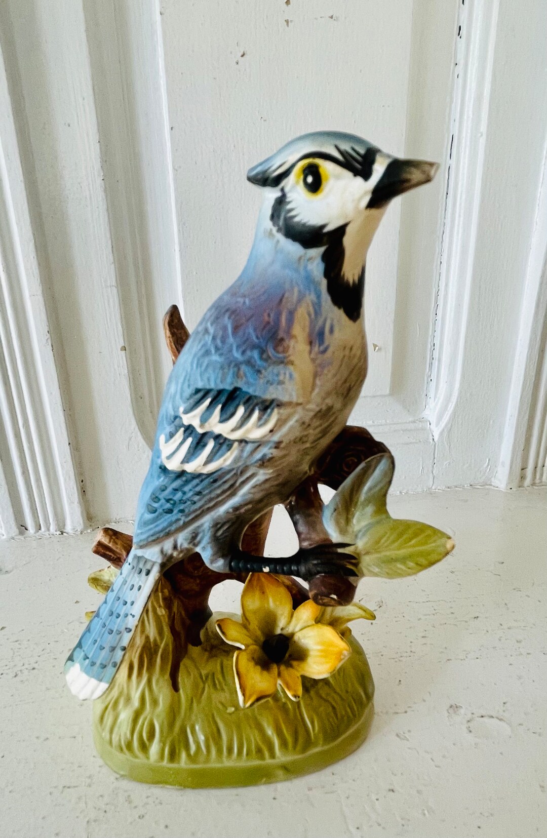 Vintage Ceramic Porcelain Blue Jay Bird Figurine - Etsy