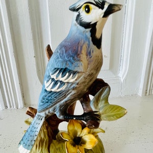 Vintage Ceramic Porcelain Blue Jay Bird Figurine - Etsy