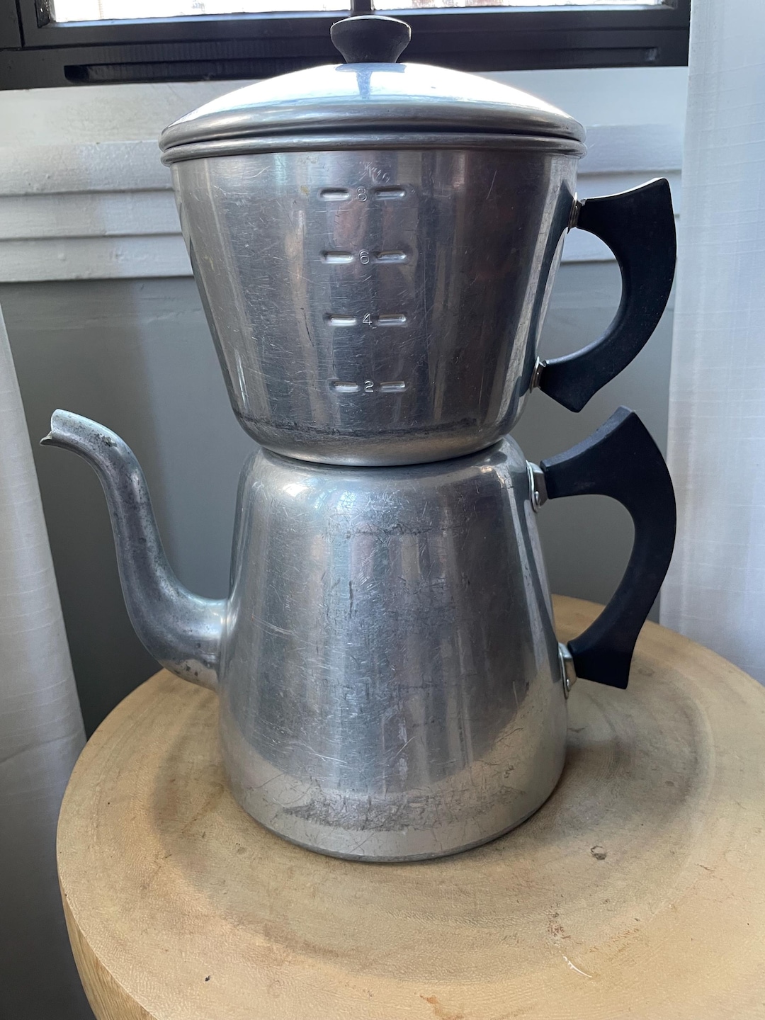 Vintage Coffee Pot Drip-o-lator Aluminum 8 Cup Stovetop Campfire ...