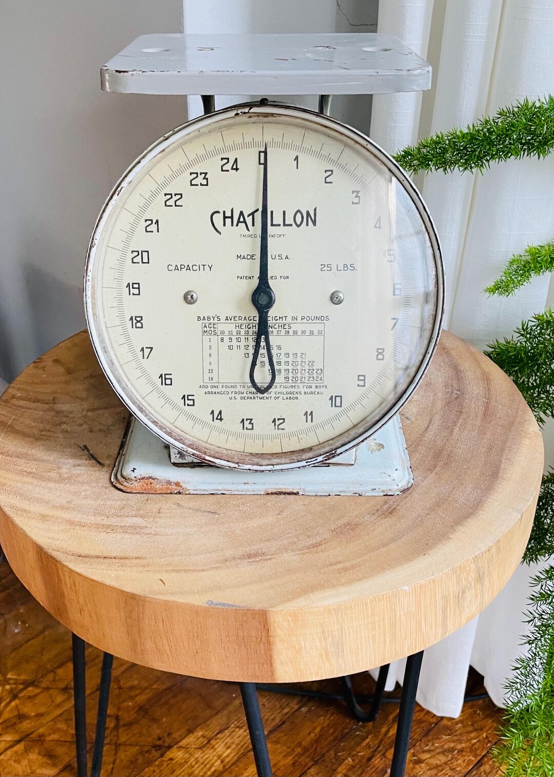 Vintage Mid Century Chatilon Baby 25 Lb Weighing Scale - Etsy