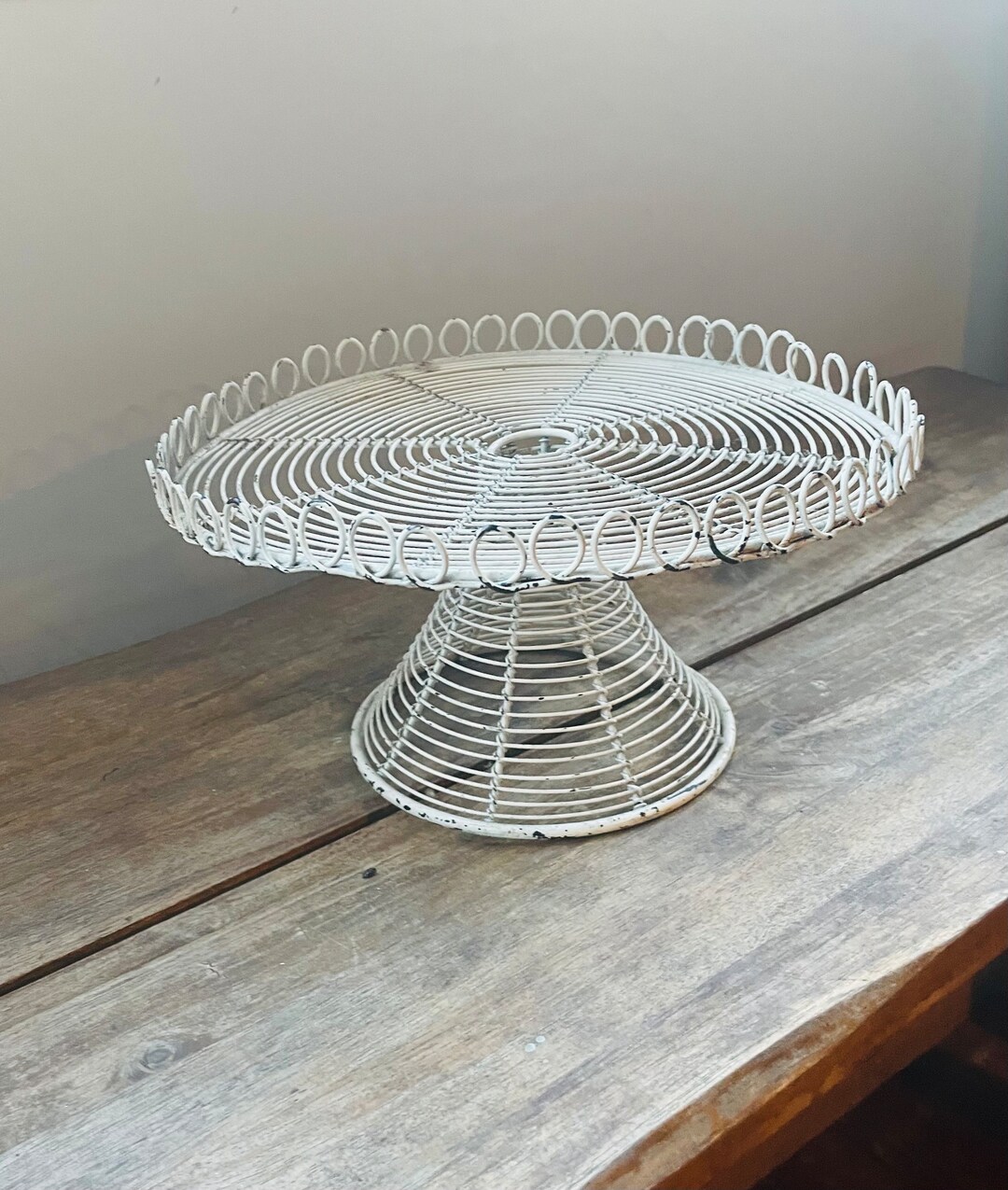 Vintage & Weathered French Wire Cake Stand - Etsy