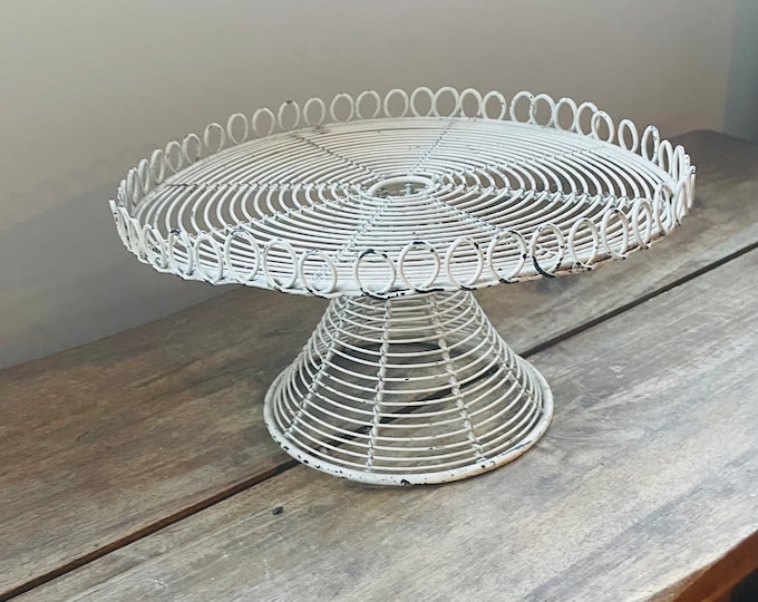Vintage & Weathered French Wire Cake Stand - Etsy