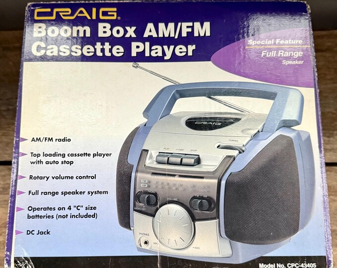 Vintage New in Box Craig AM/FM Cassette Player Portable Boom Box - Etsy