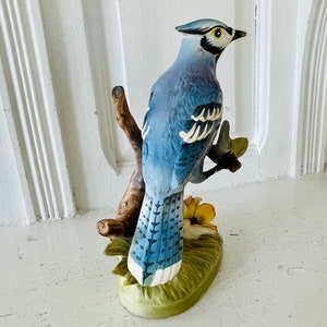 Vintage Ceramic Porcelain Blue Jay Bird Figurine - Etsy