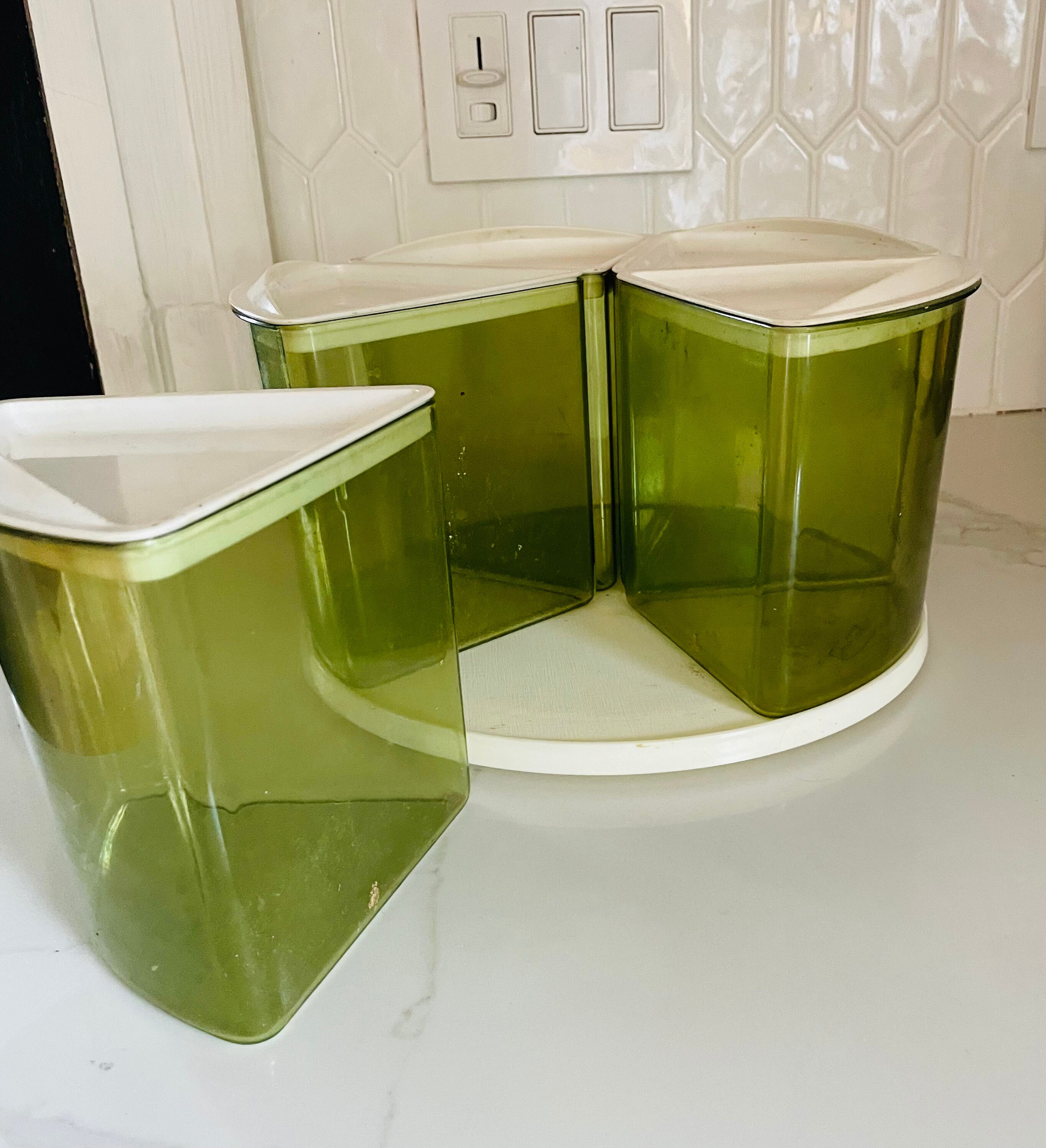 MCM Rubbermaid Lazy Susan Peek a Bin Wedge Storage Containers - Etsy