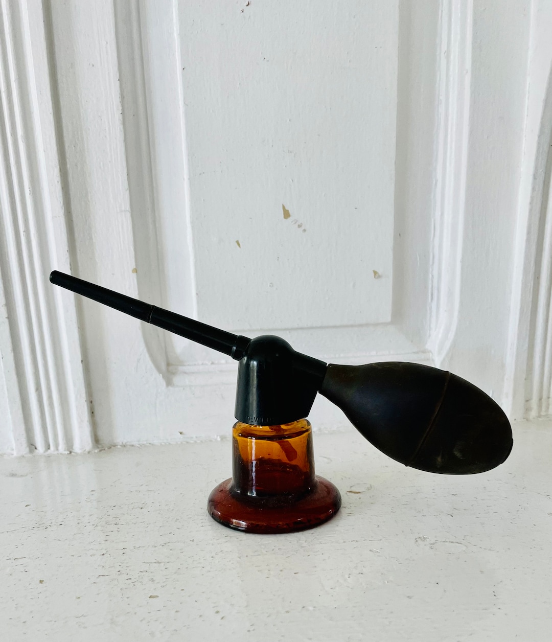 Vintage Devilbiss Atomizer 114 Amber Glass Nose & Throat Medical Device ...