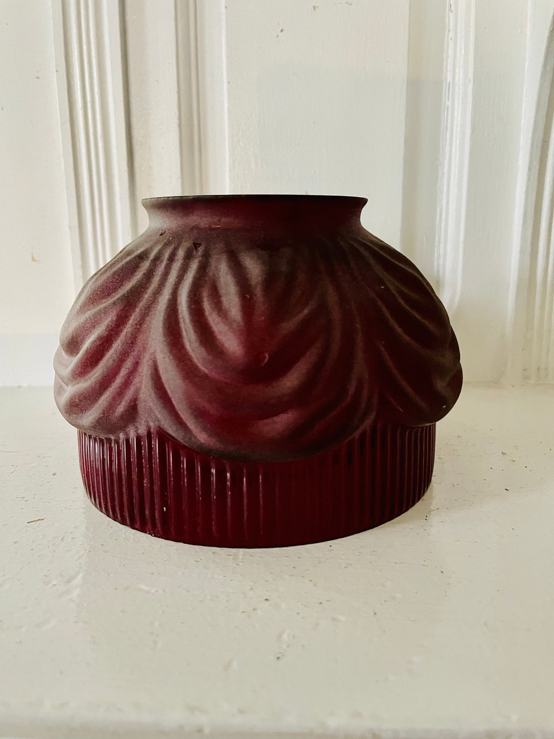 Art Deco Ruby Red Glass Shade Student Lamp - Etsy