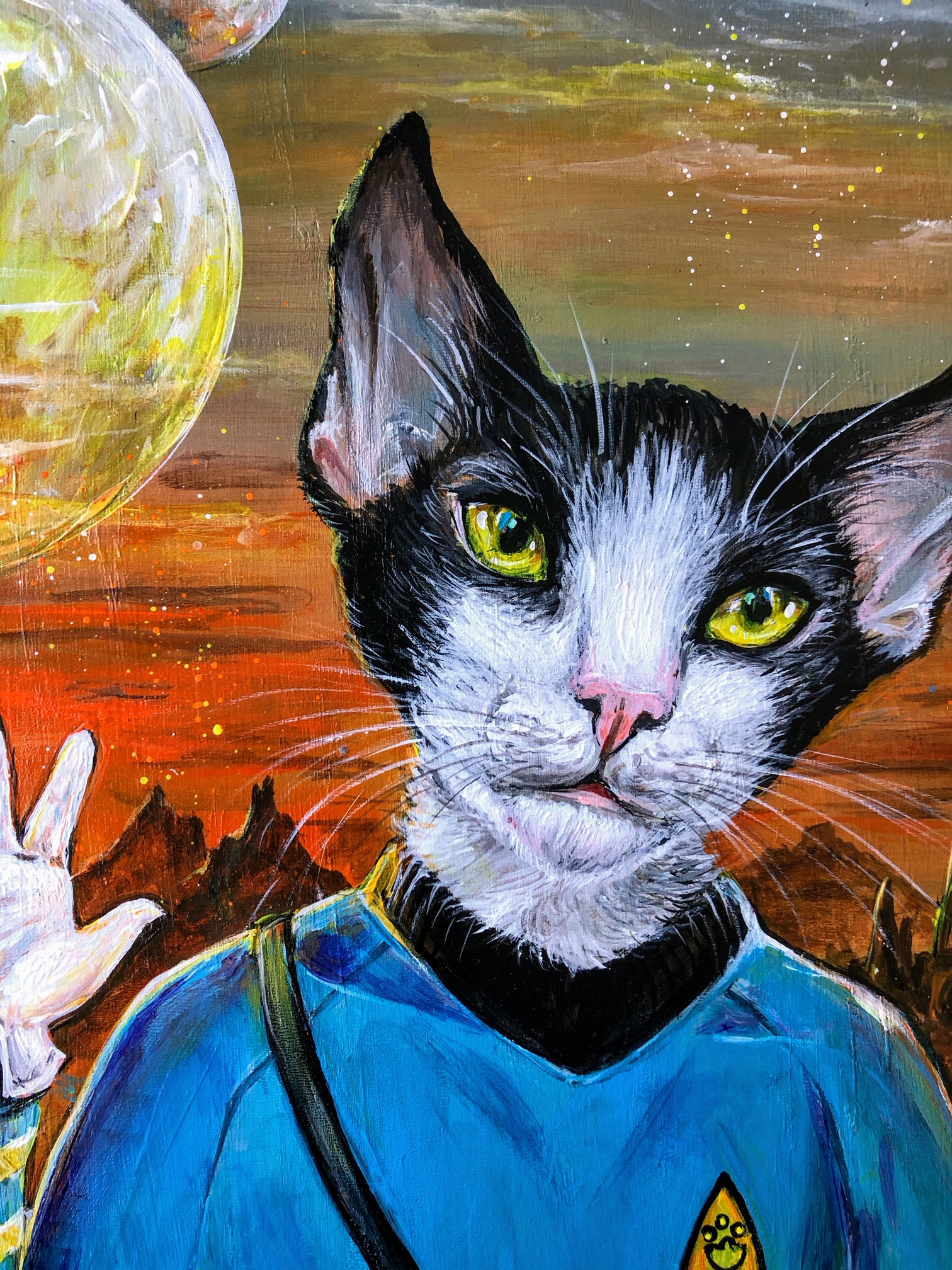 ORIGINAL PAINTING live Long and Purr Cat Art by | Etsy