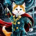 Giclée Prints & CANVASES, "thor Kitty", Superhero Cat, (please Read ...