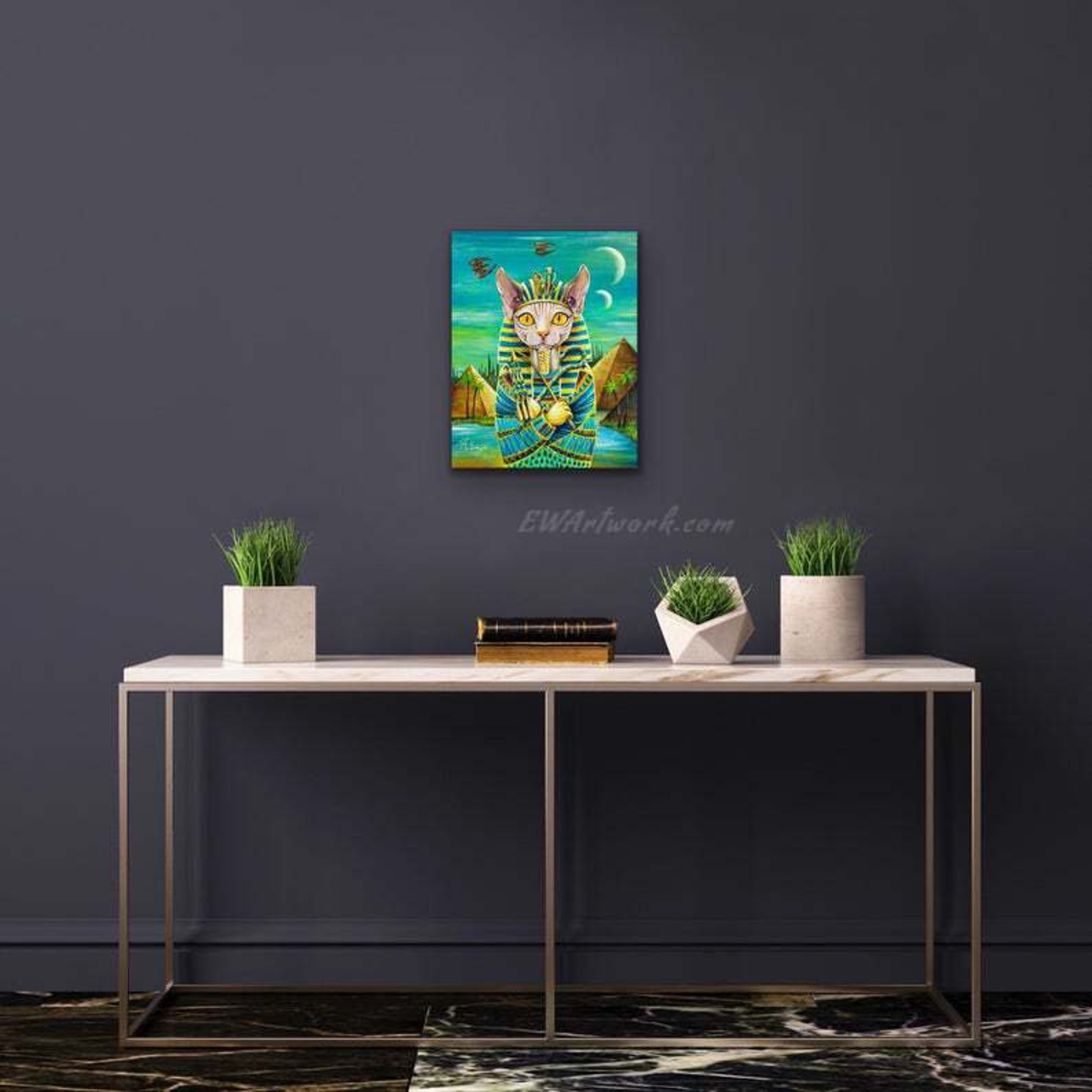 Giclée Prints & Canvases Kitty Tut, Cat Art, Tutankhamun Cat please ...