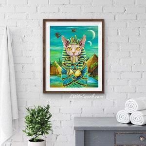 Giclée Prints & Canvases" Kitty Tut", Cat Art, Tutankhamun Cat (please ...