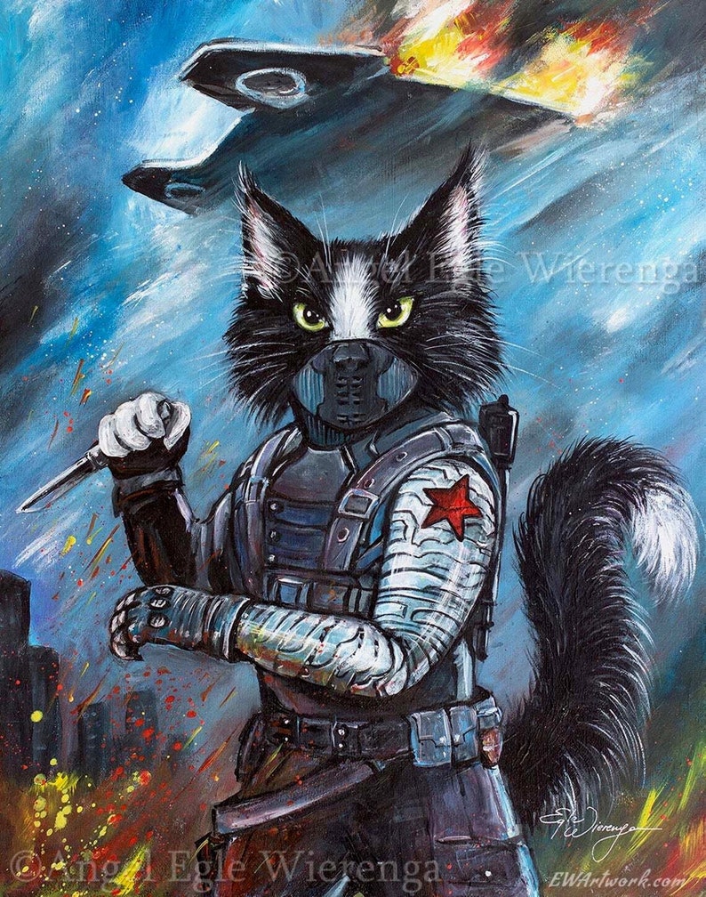 Giclée Prints & CANVASES bucky Cat Superhero Cat - Etsy