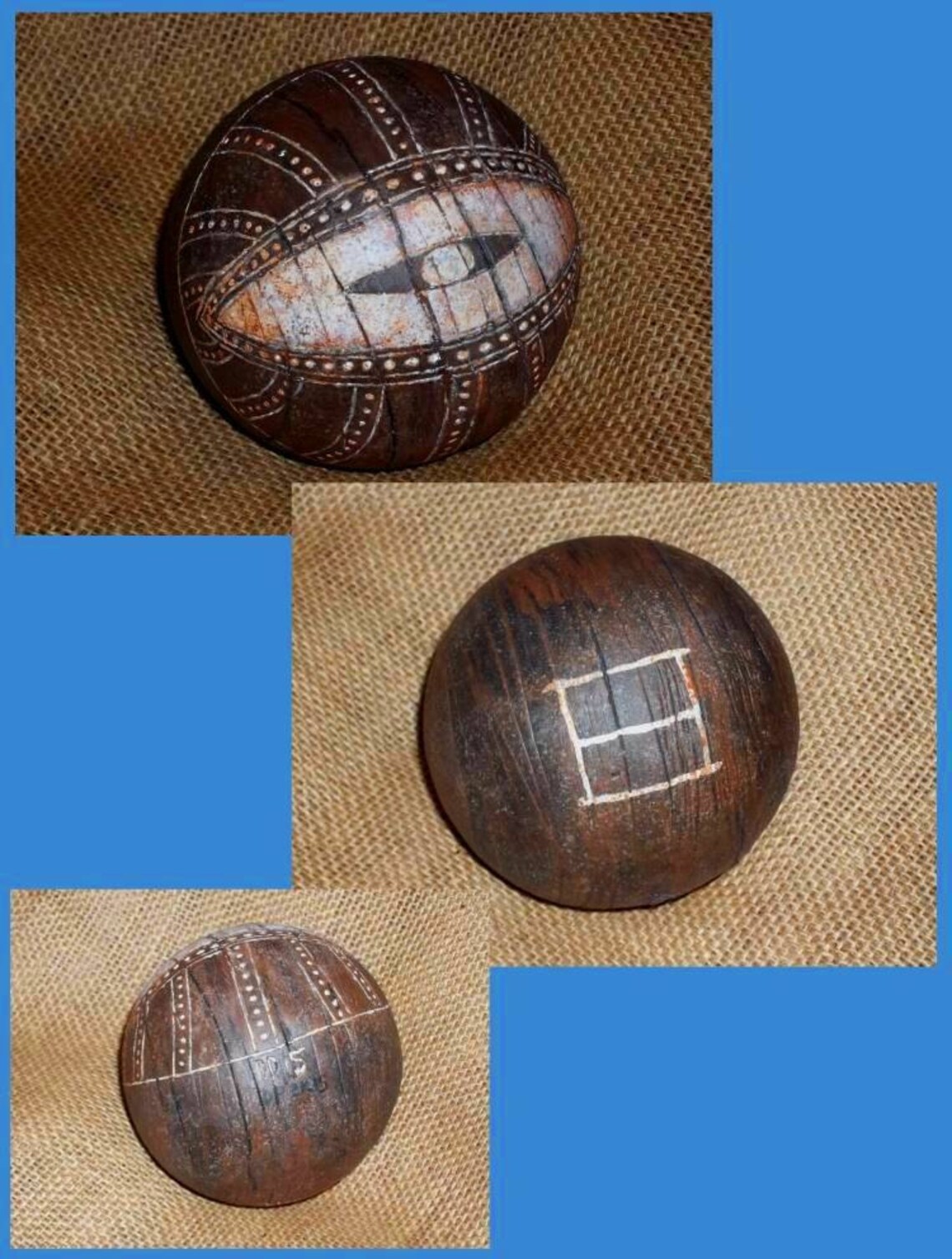 4 Riven Puzzle Ball Hand-painted Poly-resin Ball - Etsy