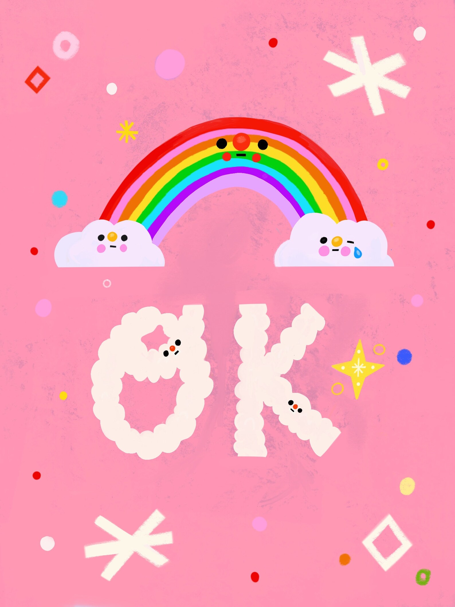 Pink OK Rainbow Print - Etsy