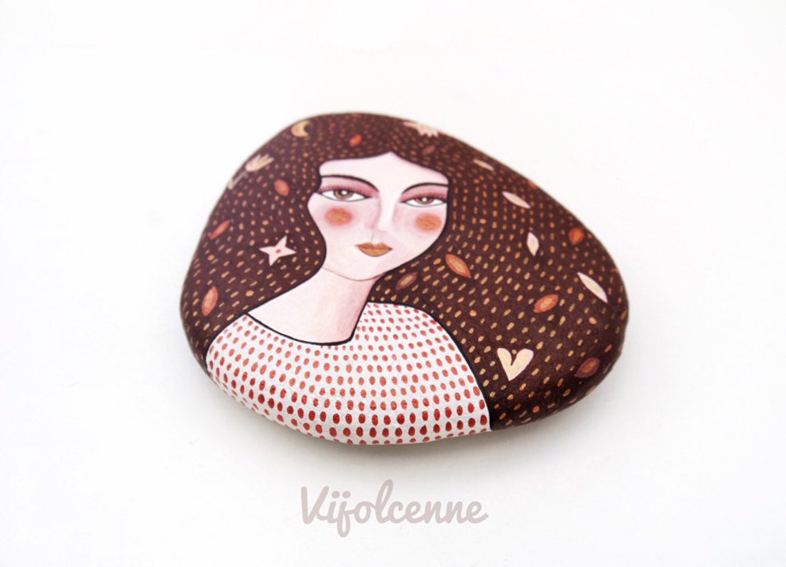 Hand Painted Rock Paperweight Home and Garden Decor Stone - Etsy