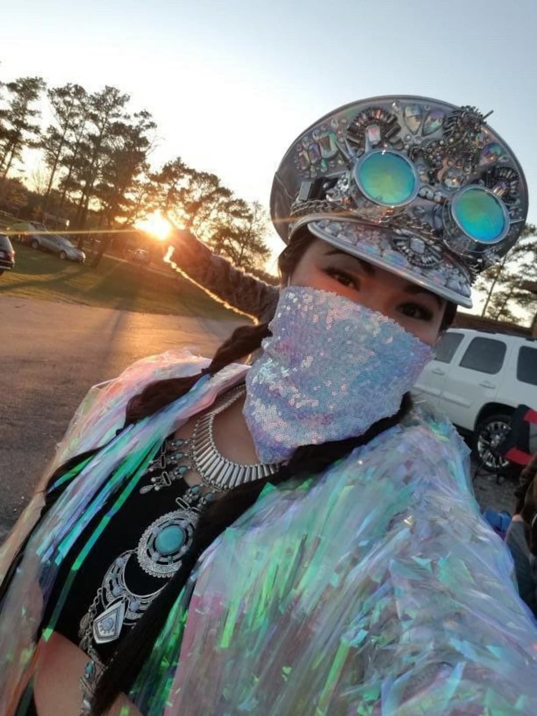 Custom Design Sequin Infinity Face Mask Scarf • More Colors & Styles ...