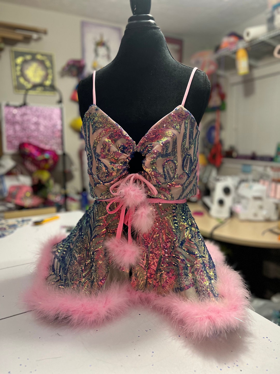 Custom Sequin Top and Skirt Set • Rave Wear • Fairy Dress • Rave ...