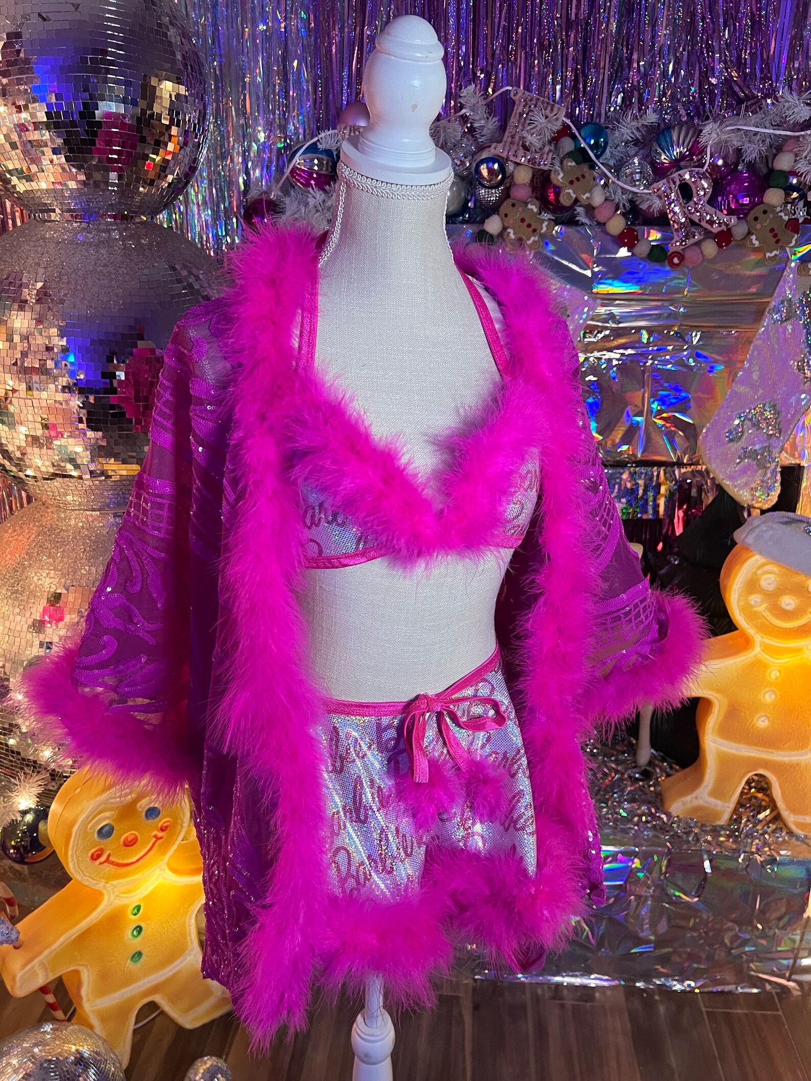Ready to Ship Set • Sequin Robe • Rave Wear • Barbiecore • Rave Fashion ...