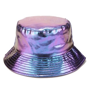 Bucket Hat/ Festival Hat/ Kawaii Style/ Holographic Hat/ Street Wear ...