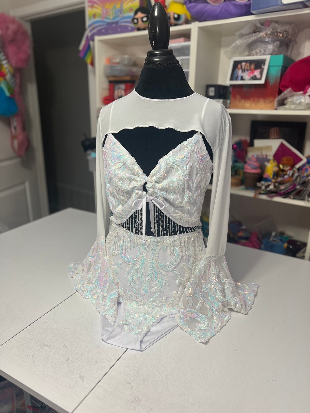 Sequin Rave Wear • Fluff Trim • Rave Bralette • High Waist Bottoms ...