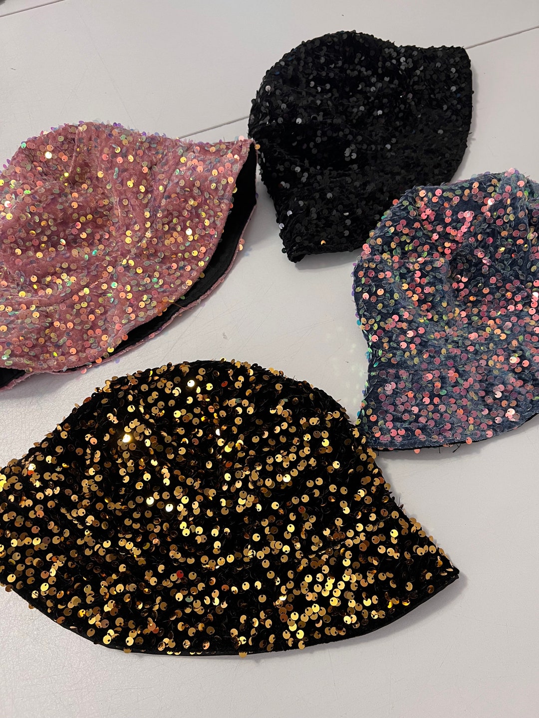 Sequin Bucket Hat/ Festival Hat/ Kawaii Style/ Holographic Hat/ Street ...