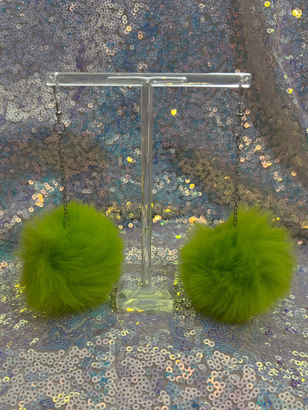 Fluffy Earrings Handmade Fluff Ball Dangle Earrings in Assorted Colors ...
