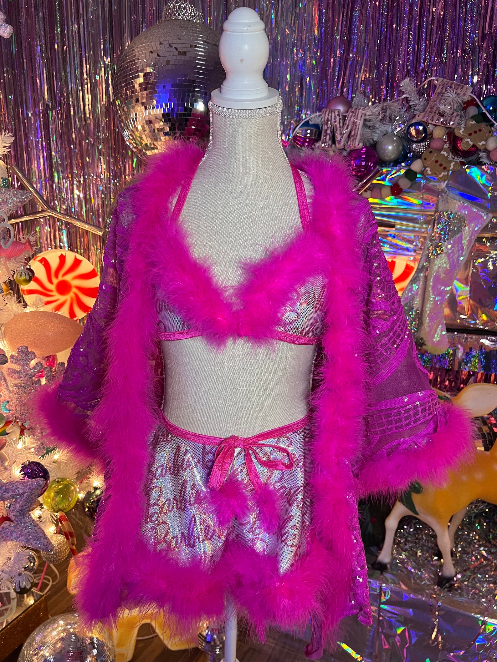 Ready to Ship Set • Sequin Robe • Rave Wear • Barbiecore • Rave Fashion ...