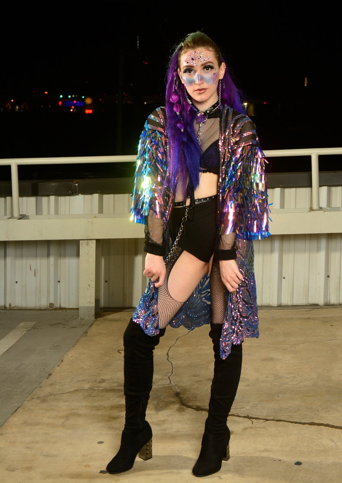 Boho Chic Jacket/ Mesh Plus Sequin Jacket / Sequin Robe/ Tinsel Jacket ...