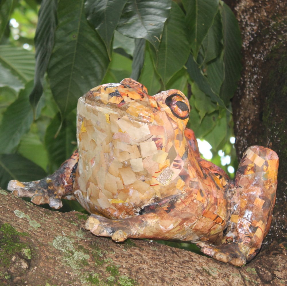 Frog Sculpture Paper Mache Frog Papier Mache Frog Frog Home - Etsy Norway