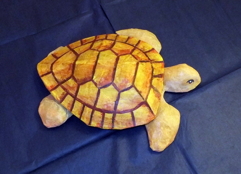 Paper Mache TURTLE Jewellery Box Tortoise - Etsy