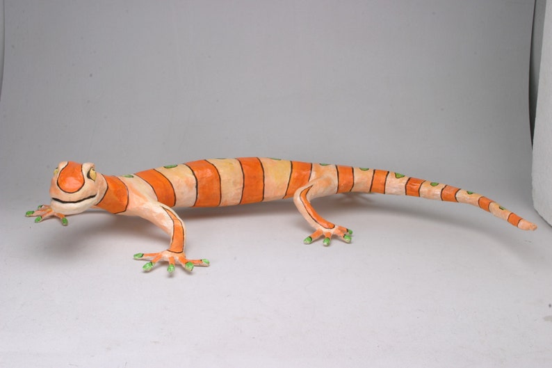 Lizard Sculpture Made From Recycled Paper and Wire, Repurposed Paper ...