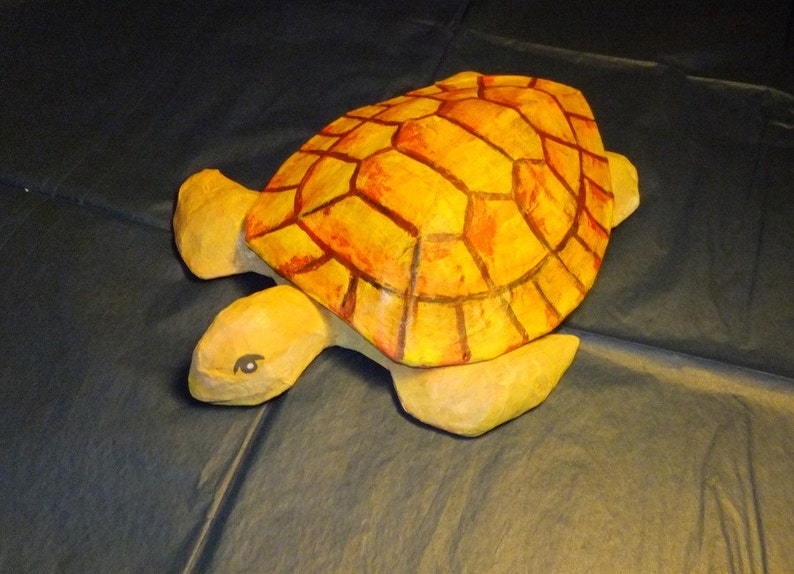 Paper Mache TURTLE Jewellery Box Tortoise - Etsy