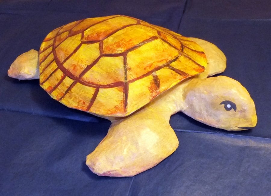 Paper Mache TURTLE Jewellery Box Tortoise - Etsy