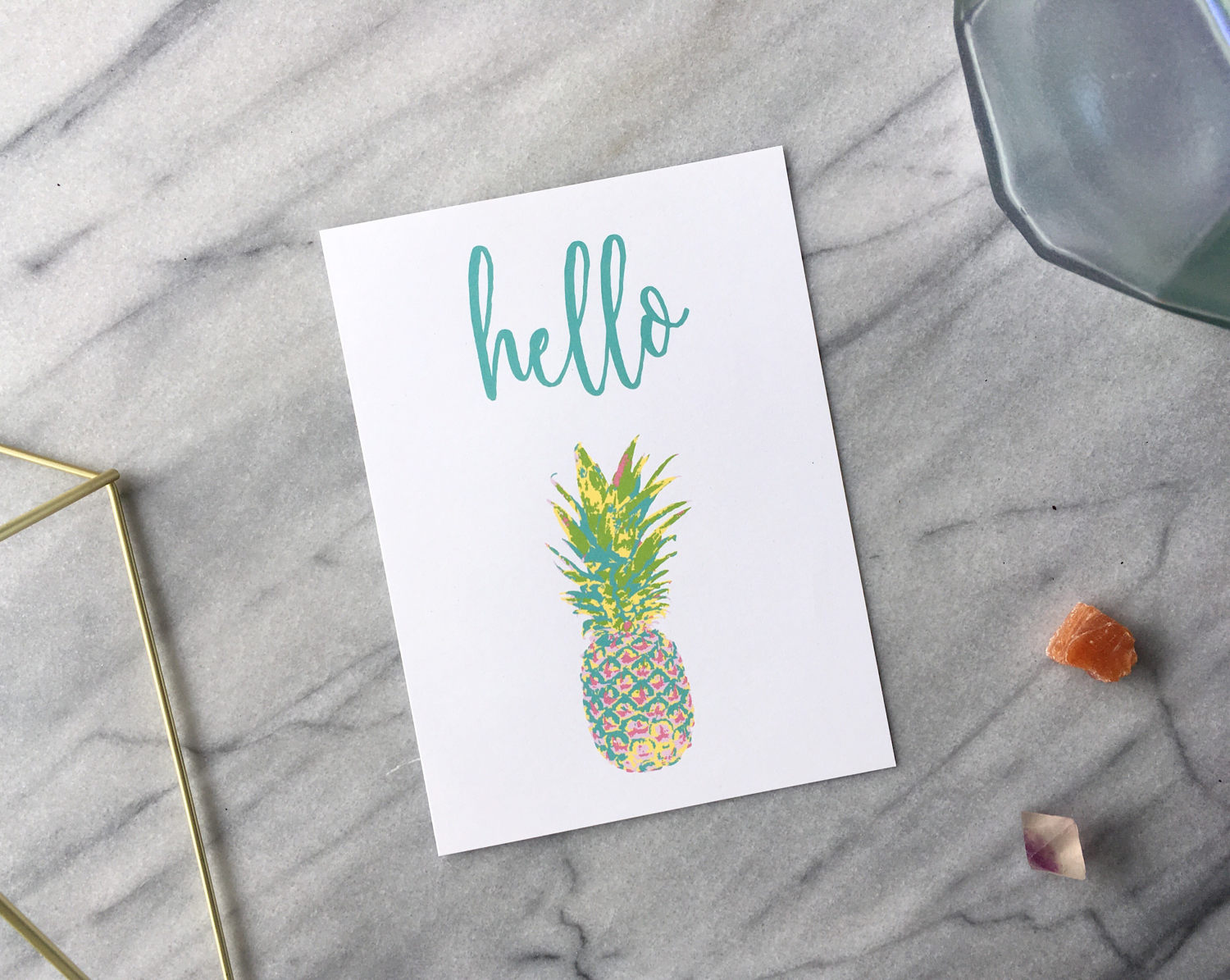 Pineapple Note Card Thank-you Card Friendship Card - Etsy