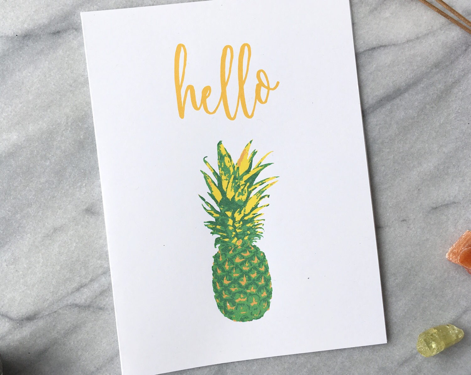 Pineapple Note Card Thank-you Card Friendship Card - Etsy