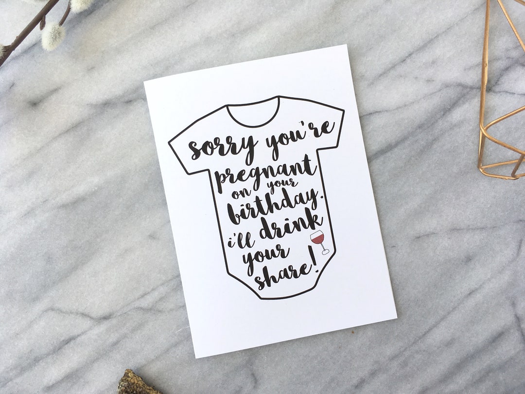 Pregnant Birthday Card Pregnant Birthday Gift Pregnancy Card - Etsy