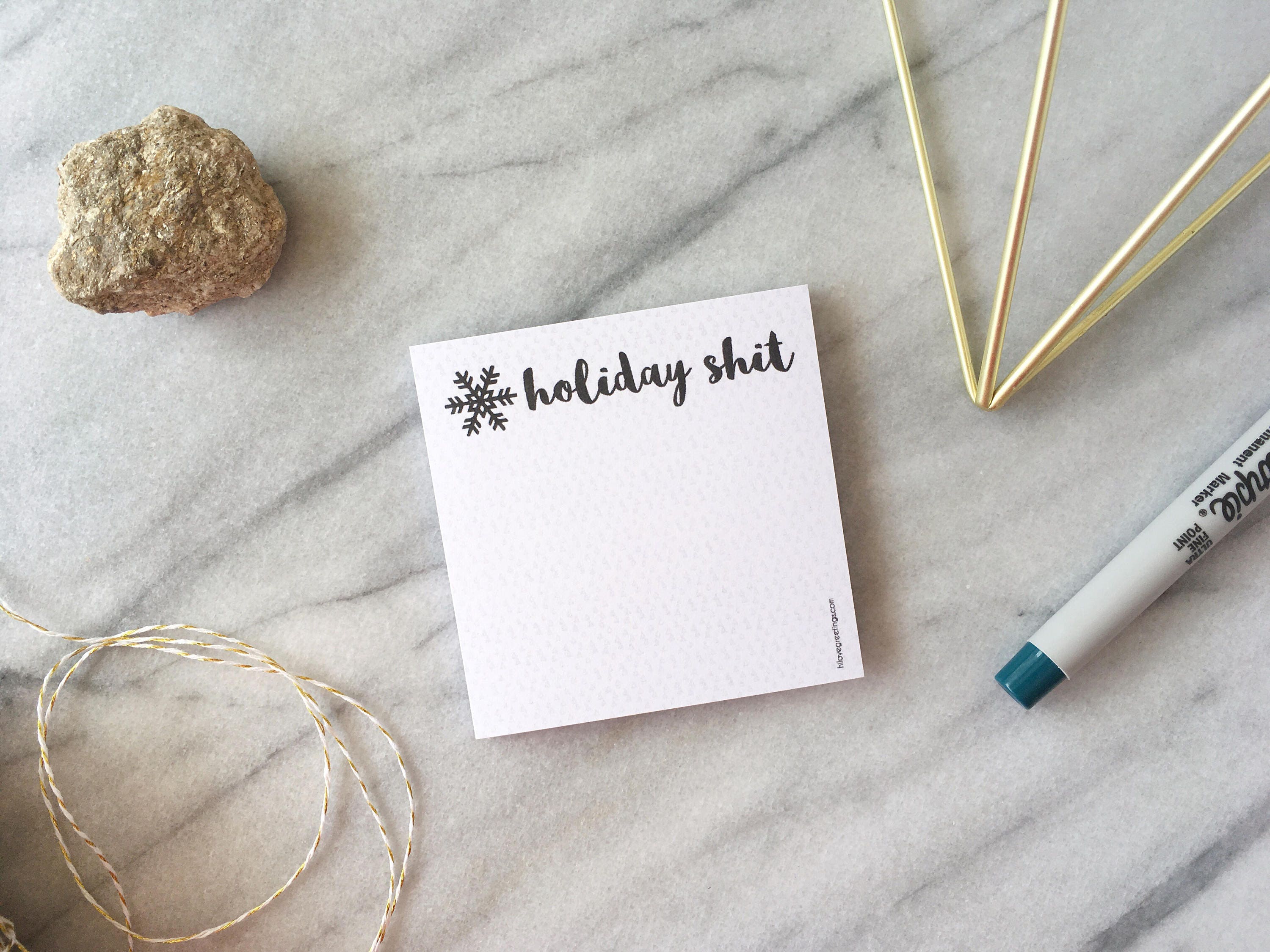 Funky Pineapple Sticky Notes Notepad — hi, love. greetings