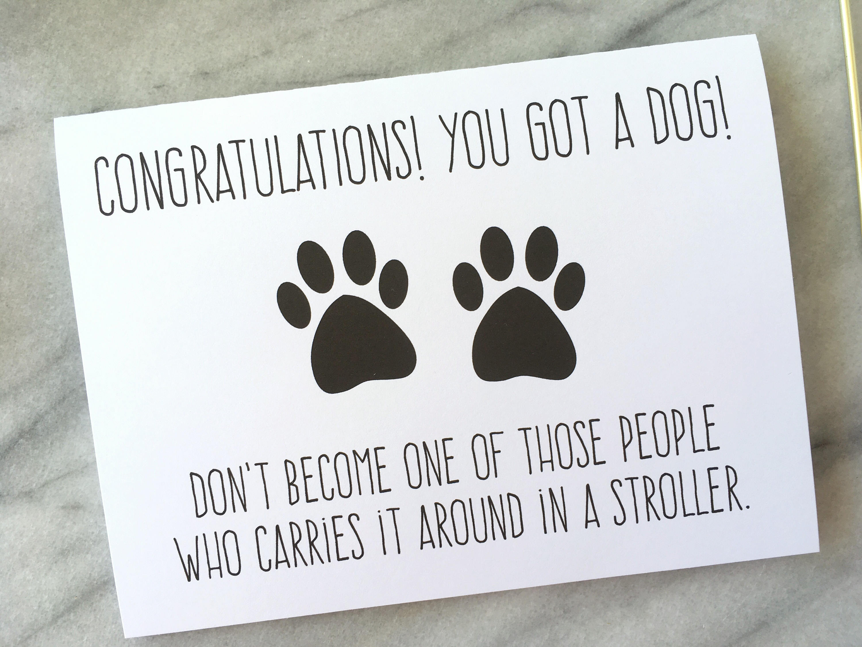 Funny Congratulations Card Funny New Pet Card Funny Got A Dog - Etsy