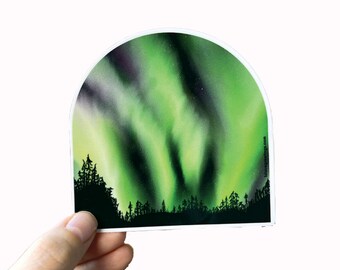 Northern Lights Sticker: 4" Waterproof Aurora Borealis Decal - Etsy