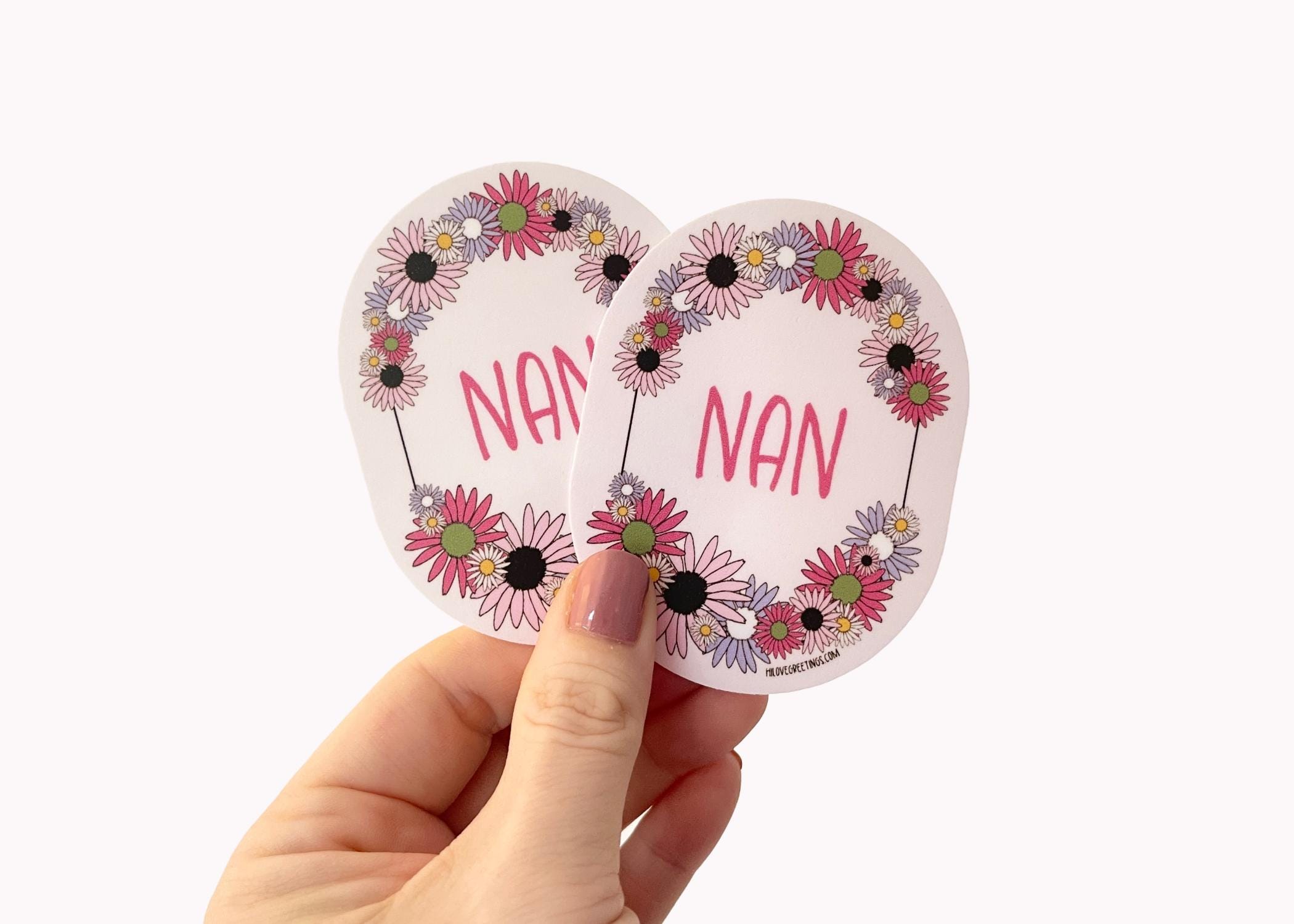 Nan Floral Sticker, Mother's Day Gift, Waterproof Vinyl Decal - Etsy