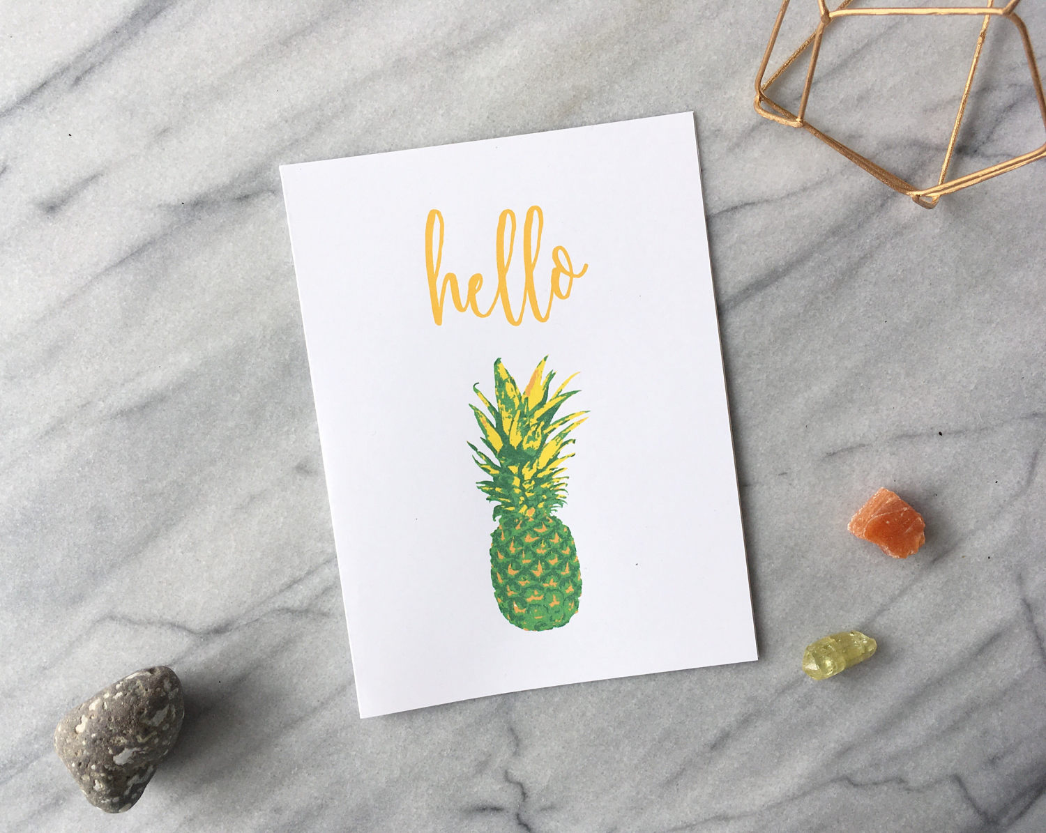 Oh Hello Pineapple Note Card — hi, love. greetings