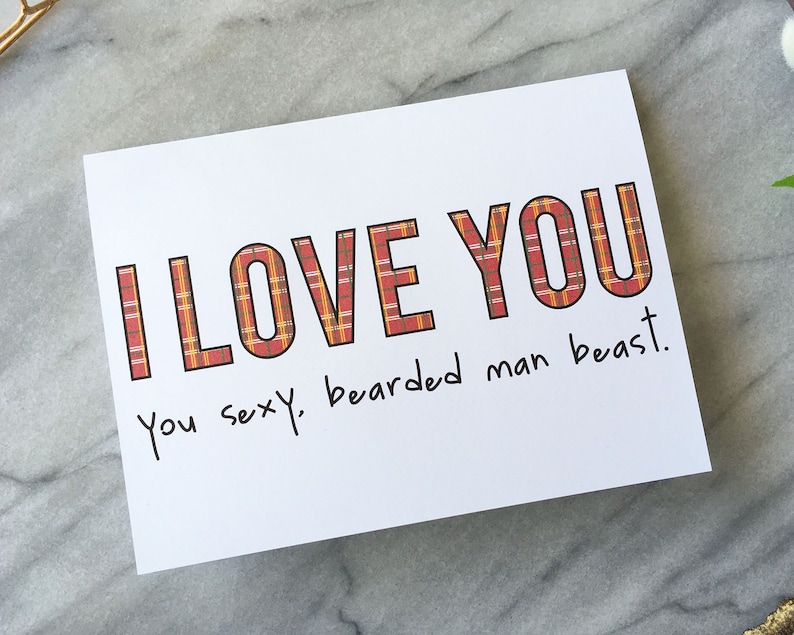Funny Valentine Card Beard Card Sexy Valentine Funny Birthday - Etsy