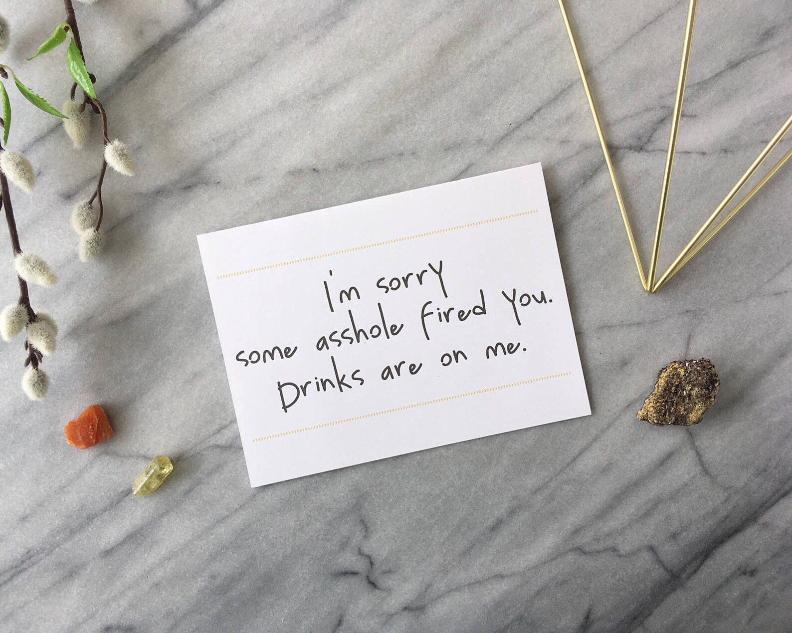 Funny Fired Card: Naughty Sympathy, Job Loss Gift - Etsy