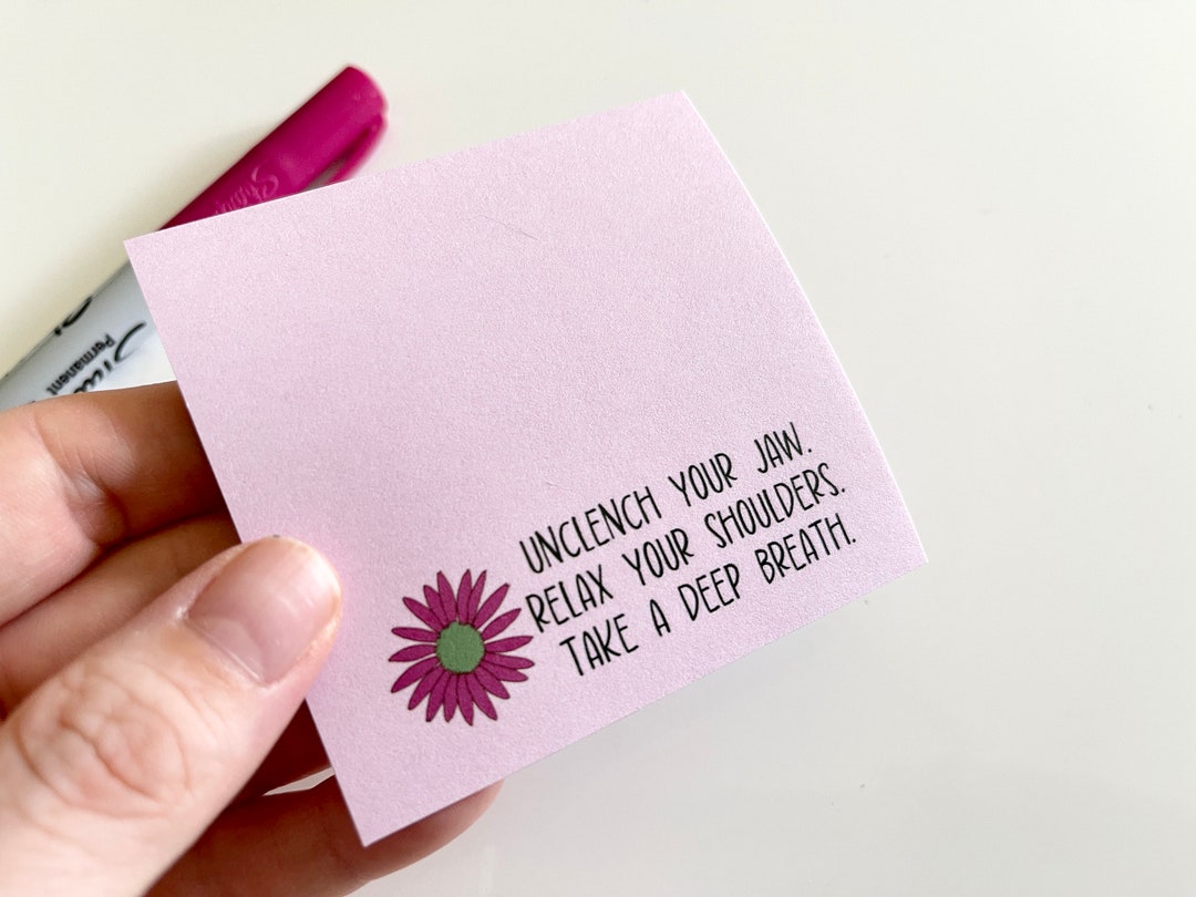 Cute Sticky Notes, Motivational Quote Notepad, Pink Notepad, Cute ...