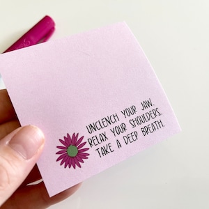 Cute Sticky Notes, Motivational Quote Notepad, Pink Notepad, Cute ...